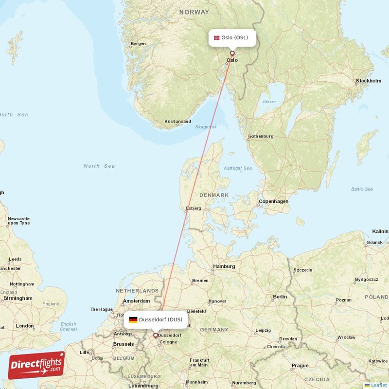 Direct flights from Oslo to Dusseldorf, OSL to DUS non-stop - Directflights.com