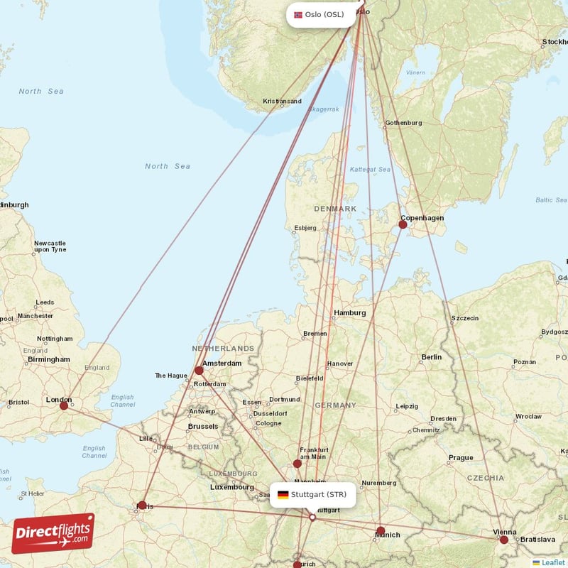 Direct flights from Oslo to Stuttgart, OSL to STR non-stop ...