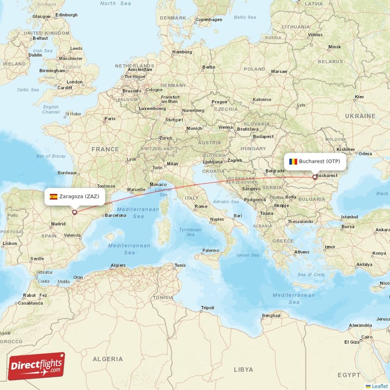 Direct flights from Bucharest to Zaragoza, OTP to ZAZ non-stop - Directflights.com