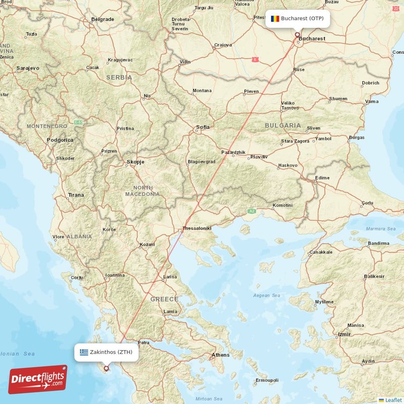 Direct flights from Bucharest to Zakinthos, OTP to ZTH non-stop - Directflights.com