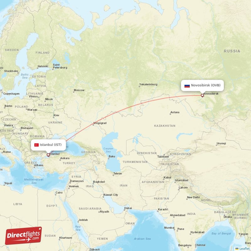 Direct flights from Novosibirsk to Istanbul, OVB to IST non-stop - Directflights.com