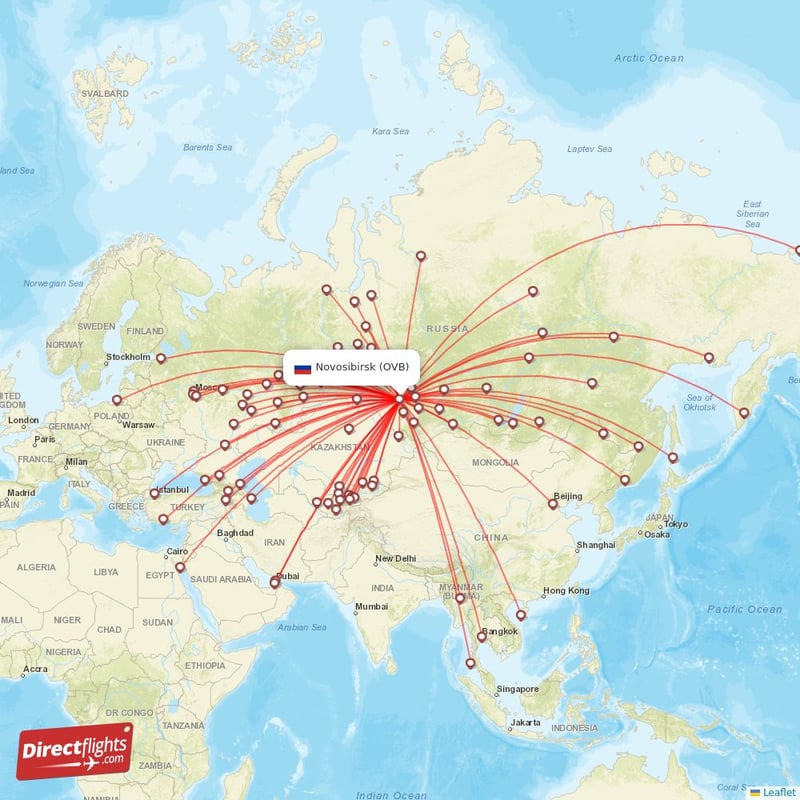 Direct flights to Novosibirsk - OVB, Russia - Directflights.com