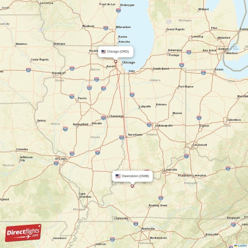 Direct flights from Owensboro - 2 destinations - OWB, USA ...