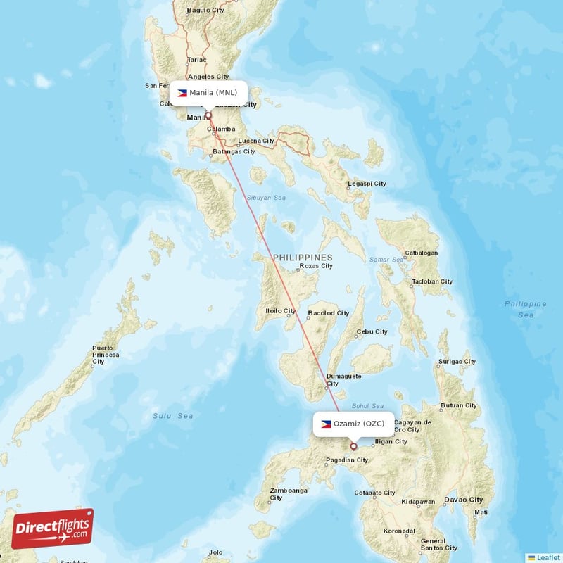 Direct flights from Ozamiz to Manila, OZC to MNL non-stop - Directflights.com