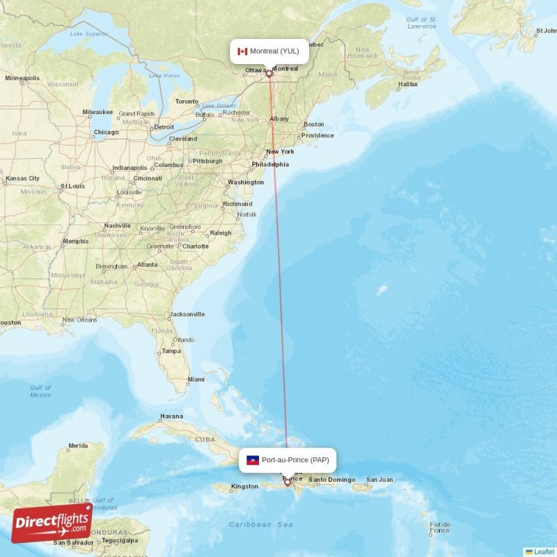 Direct flights from Port-au-Prince to Montreal (PAP-YUL ...