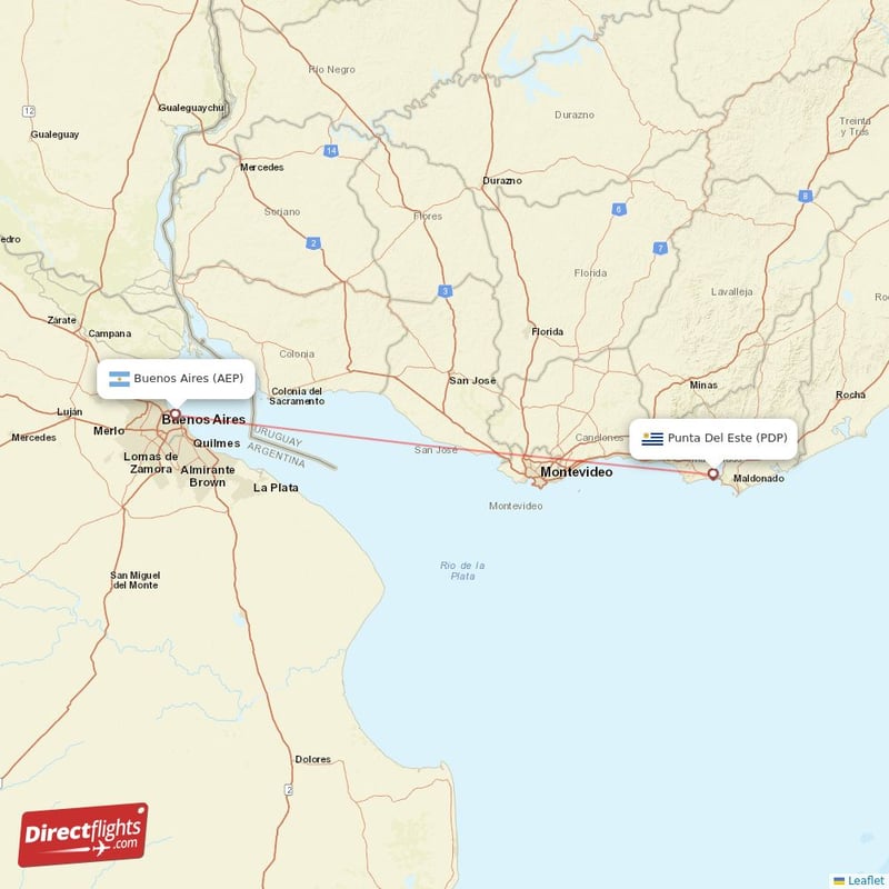 Direct flights from Punta Del Este to Buenos Aires, PDP to AEP non-stop ...