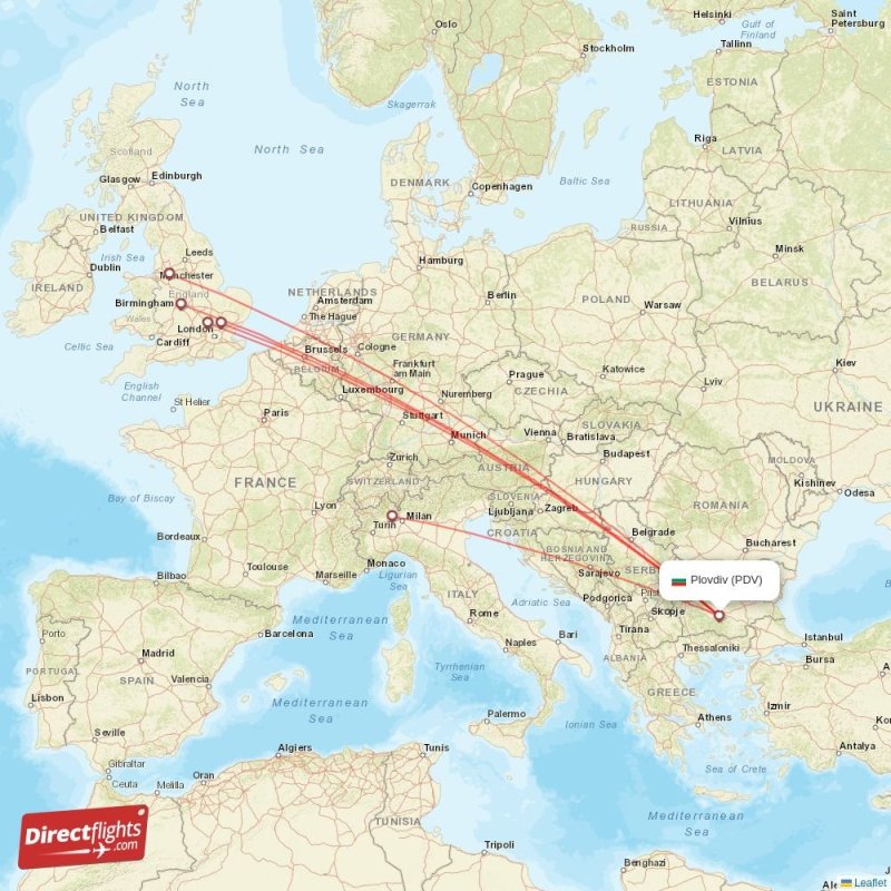 Direct flights to Plovdiv - PDV, Bulgaria - Directflights.com