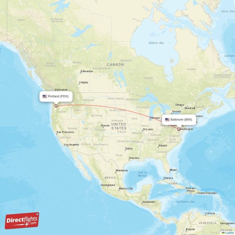 Direct flights from Portland to Baltimore (PDX-BWI) - Directflights.com