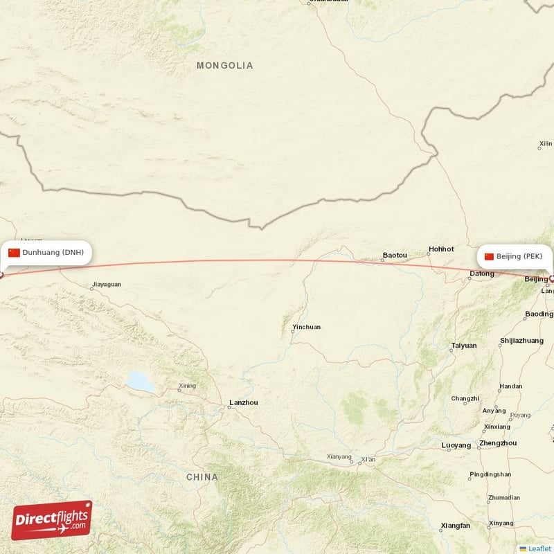 Direct flights from Beijing to Dunhuang, PEK to DNH non-stop ...