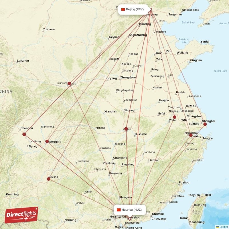 Direct flights from Beijing to Huizhou, PEK to HUZ non-stop ...
