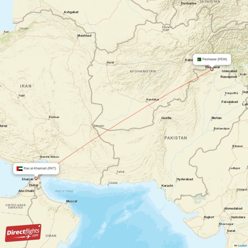 Direct flights from Peshawar to Ras al-Khaimah (PEW-RKT ...