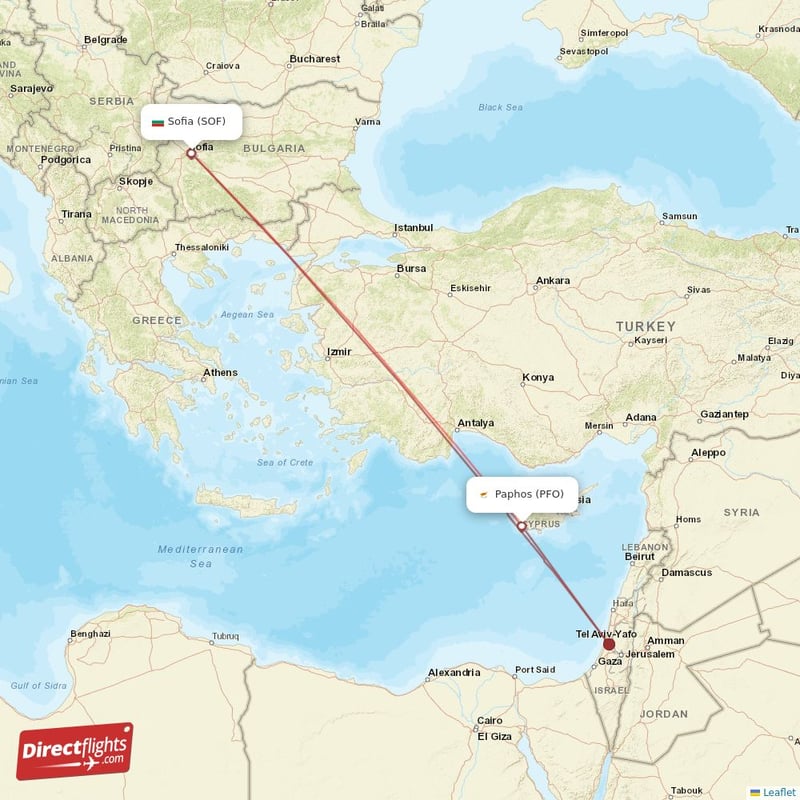 Direct flights from Paphos to Sofia, PFO to SOF non-stop - Directflights.com