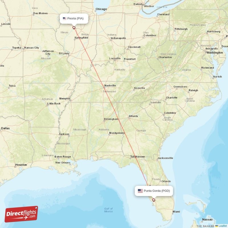 Direct flights from Punta Gorda to Peoria, PGD to PIA non-stop ...