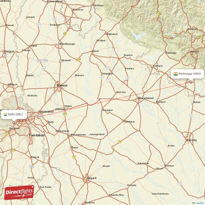 Direct flights from Pantnagar to Delhi, PGH to DEL non-stop ...