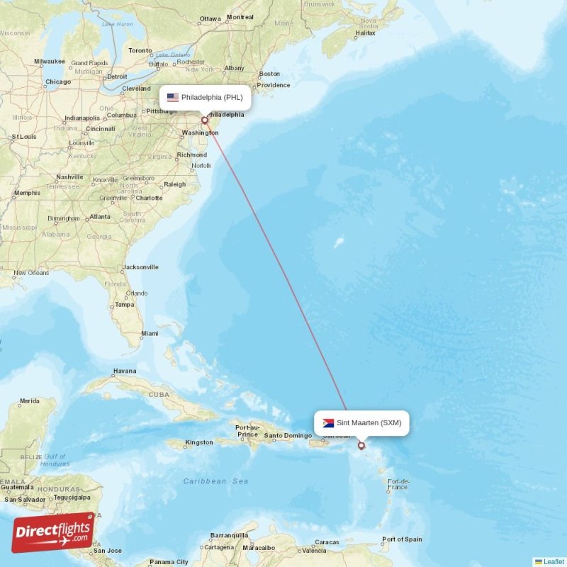 Direct flights from Philadelphia to Sint Maarten (PHL-SXM ...