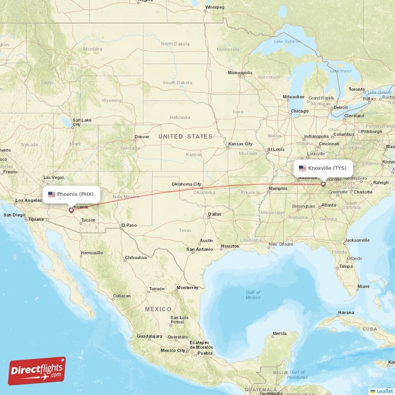 Direct flights from Phoenix to Knoxville, PHX to TYS non-stop ...