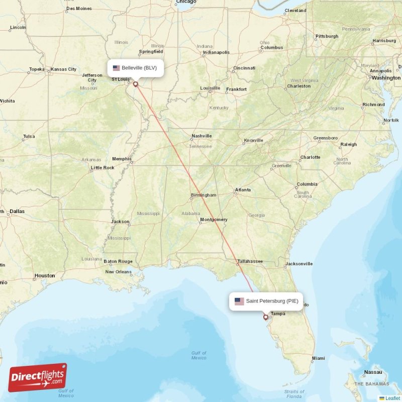 Direct flights from Saint Petersburg to Belleville (PIE-BLV ...