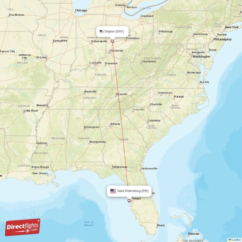 Direct flights from Saint Petersburg to Dayton (PIE-DAY ...