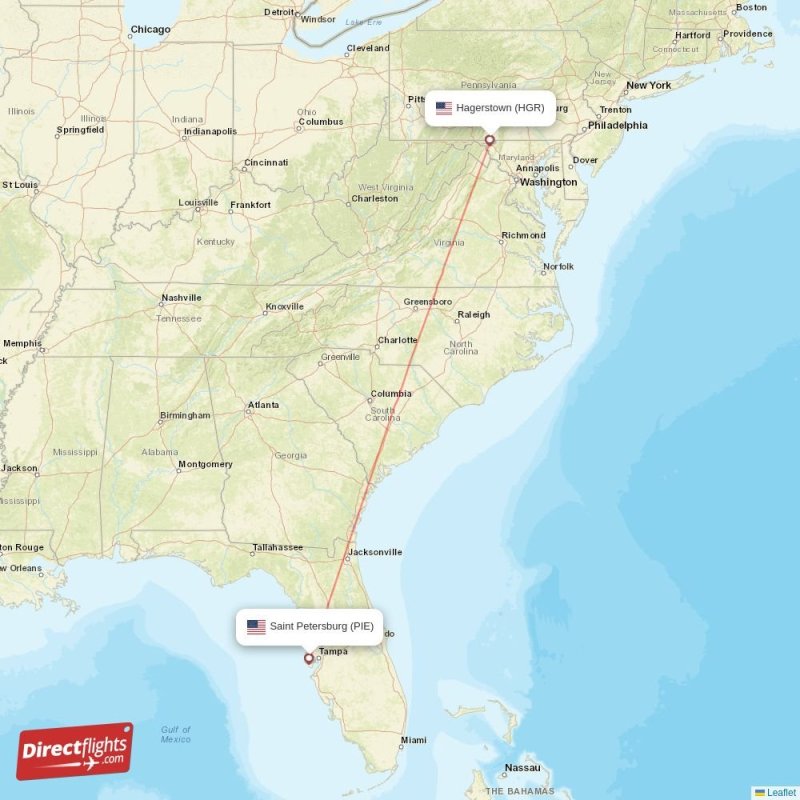 Direct flights from Saint Petersburg to Hagerstown (PIE-HGR ...