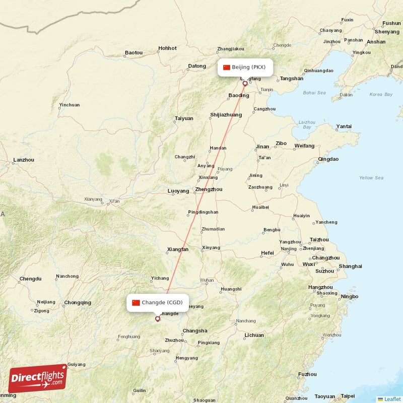 Direct flights from Beijing to Changde, PKX to CGD non-stop ...