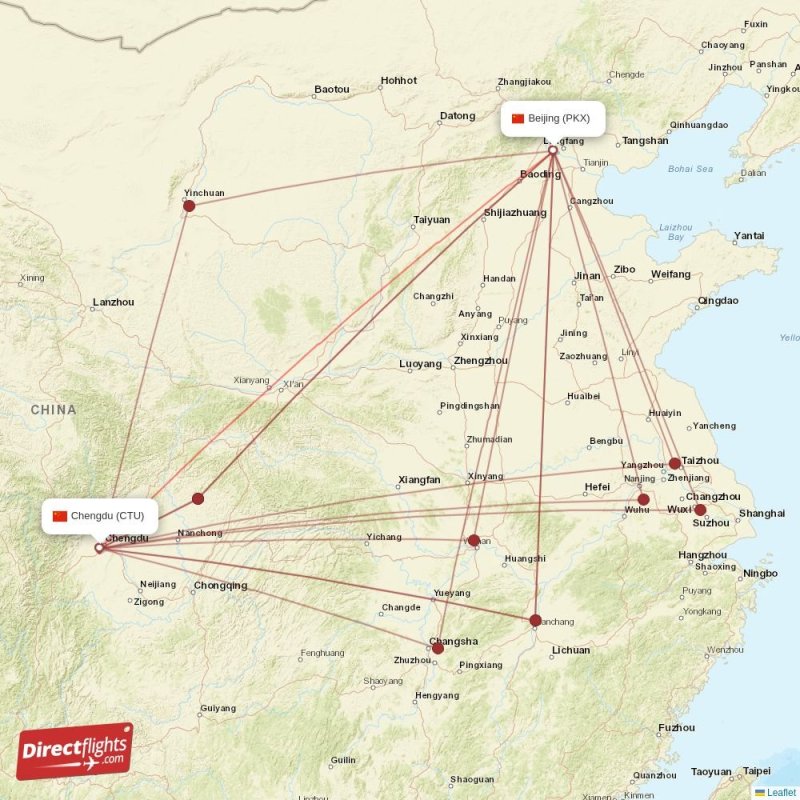 Direct flights from Beijing to Chengdu, PKX to CTU non-stop ...