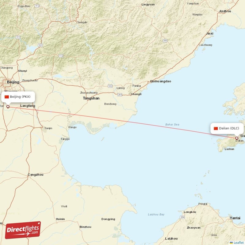 Direct flights from Beijing to Dalian, PKX to DLC non-stop ...