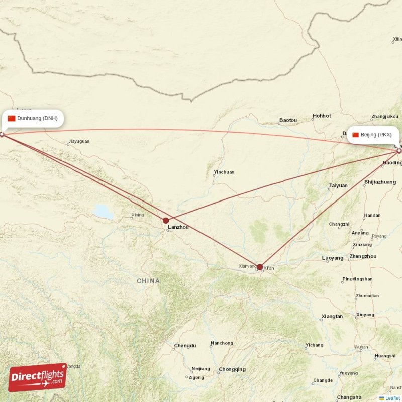 Direct flights from Beijing to Dunhuang, PKX to DNH non-stop ...