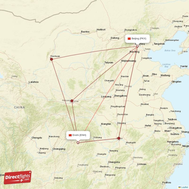 Direct flights from Beijing to Enshi, PKX to ENH non-stop ...