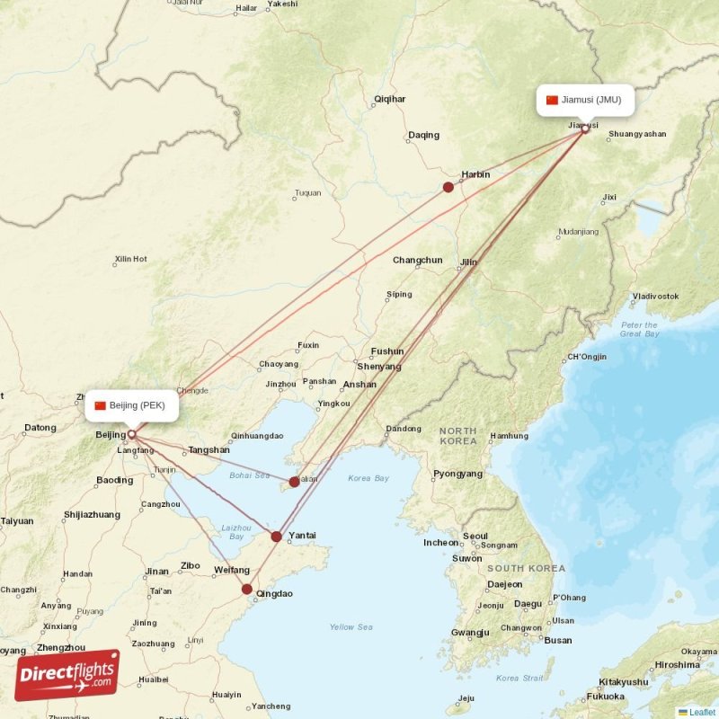 Direct flights from Beijing to Jiamusi, PKX to JMU non-stop ...