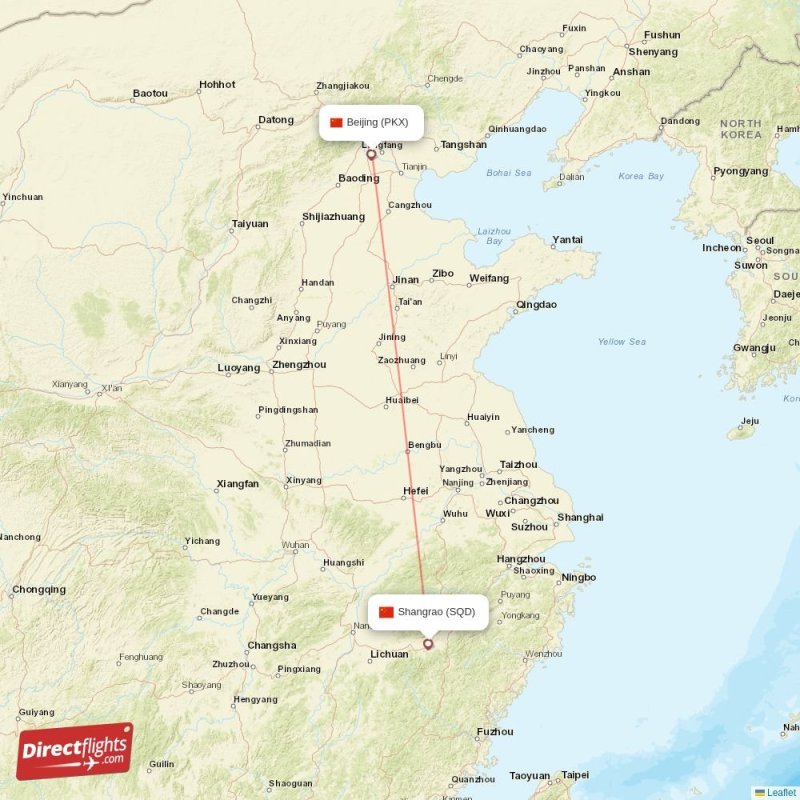 Direct flights from Beijing to Shangrao, PKX to SQD non-stop ...