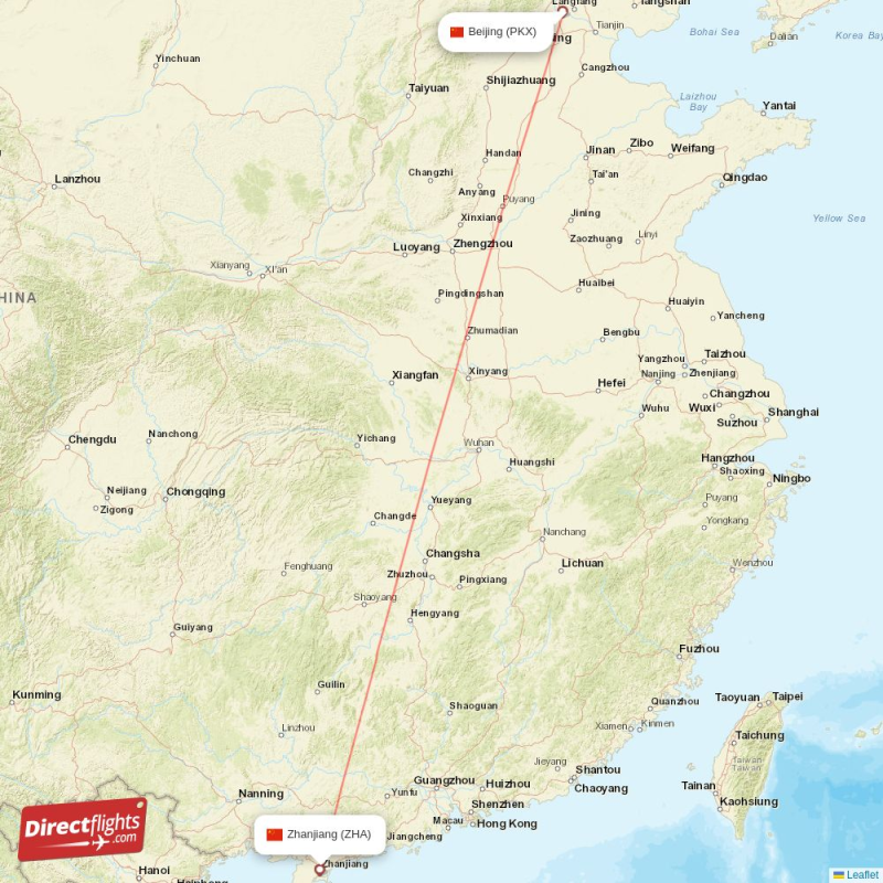 Direct flights from Beijing to Zhanjiang, PKX to ZHA non-stop ...