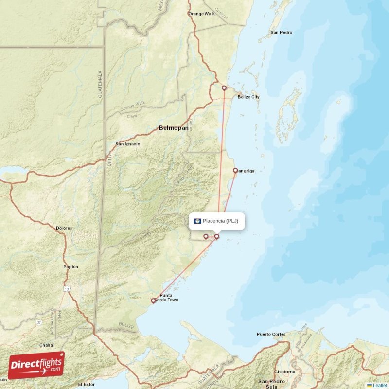 Direct flights from Placencia - 4 destinations - PLJ, Belize ...