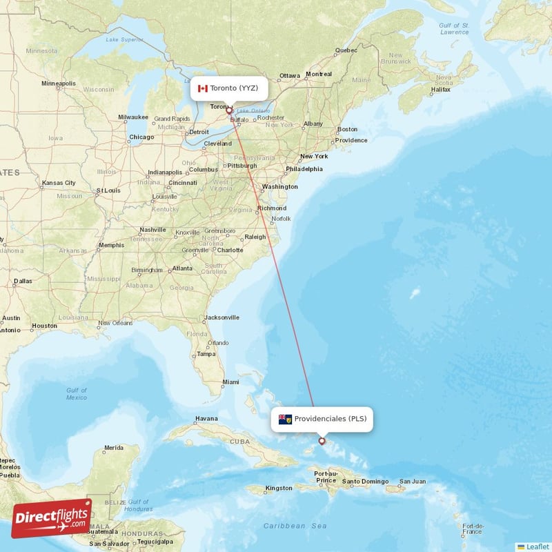 Direct flights from Providenciales to Toronto, PLS to YYZ non-stop - Directflights.com