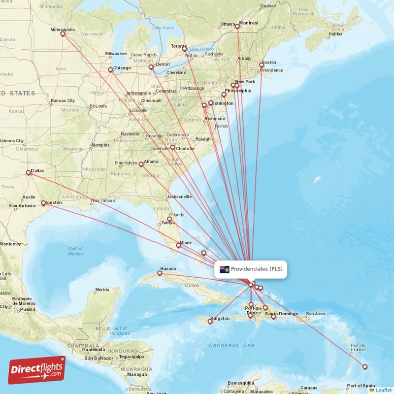 Direct flights to Providenciales - PLS, Turks and Caicos Islands - Directflights.com