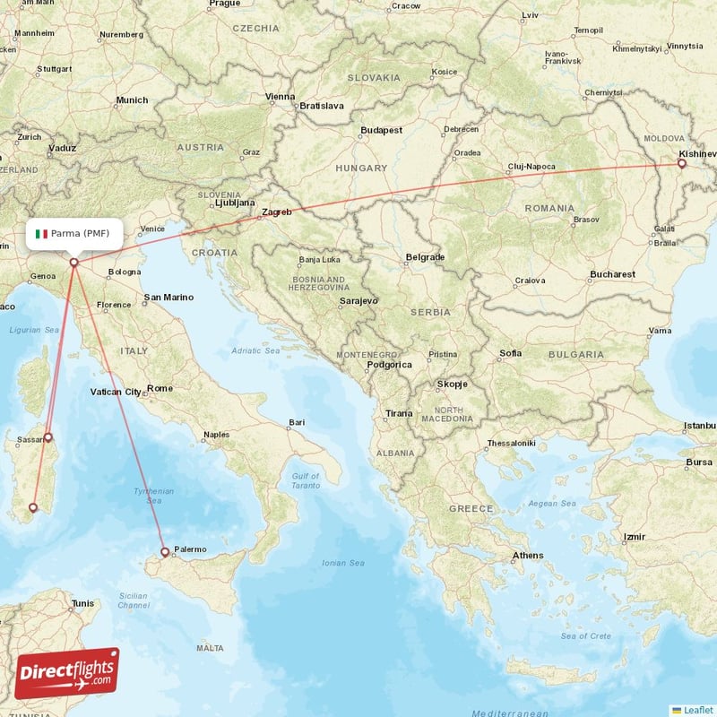 Direct flights from Parma - 1 destinations - PMF, Italy - Directflights.com