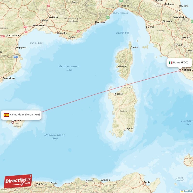 Direct flights from Palma de Mallorca to Rome, PMI to FCO non-stop ...