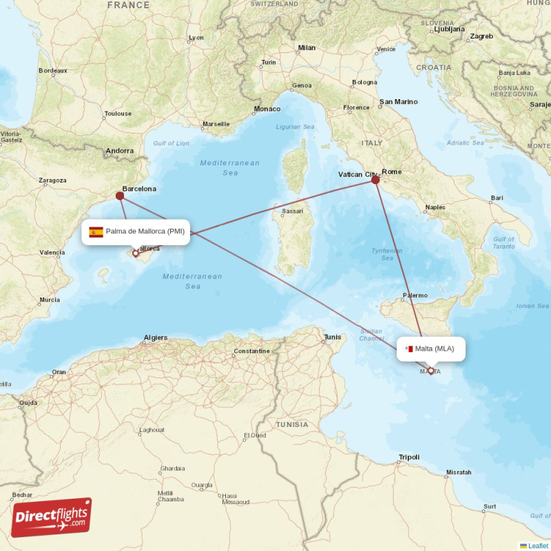 Direct flights from Malta to Palma de Mallorca, MLA to PMI non-stop ...
