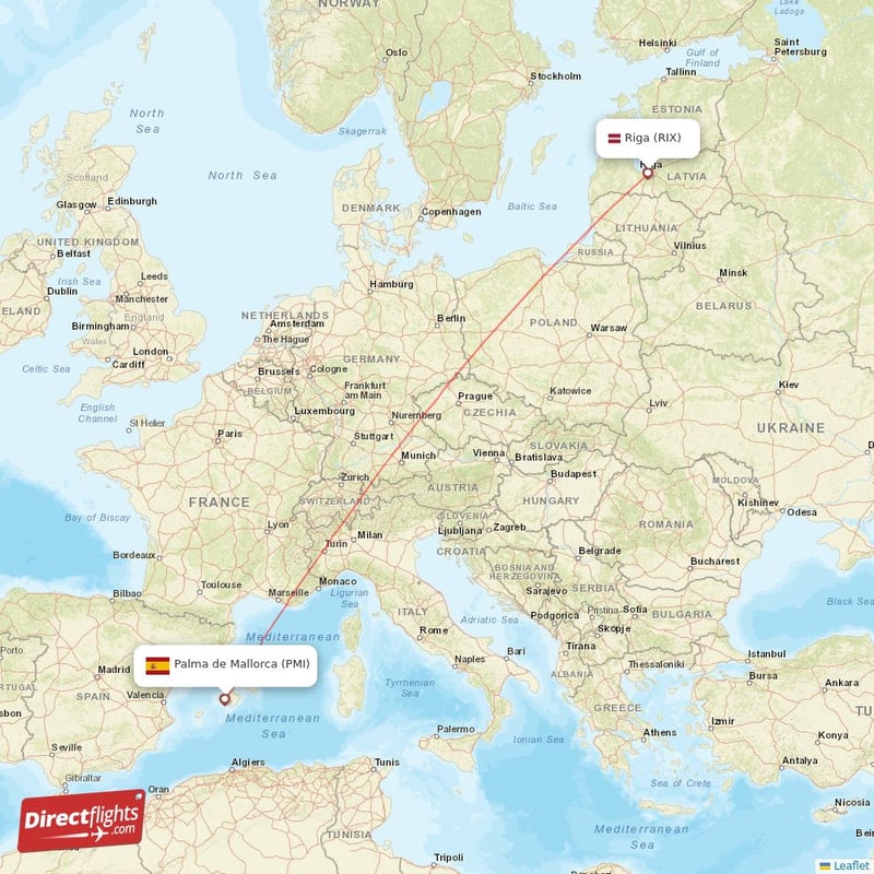 Direct flights from Palma de Mallorca to Riga, PMI to RIX non-stop ...