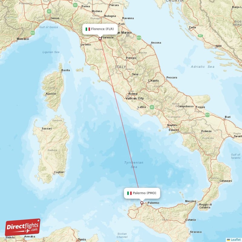Direct flights from Palermo to Florence, PMO to FLR non-stop - Directflights.com