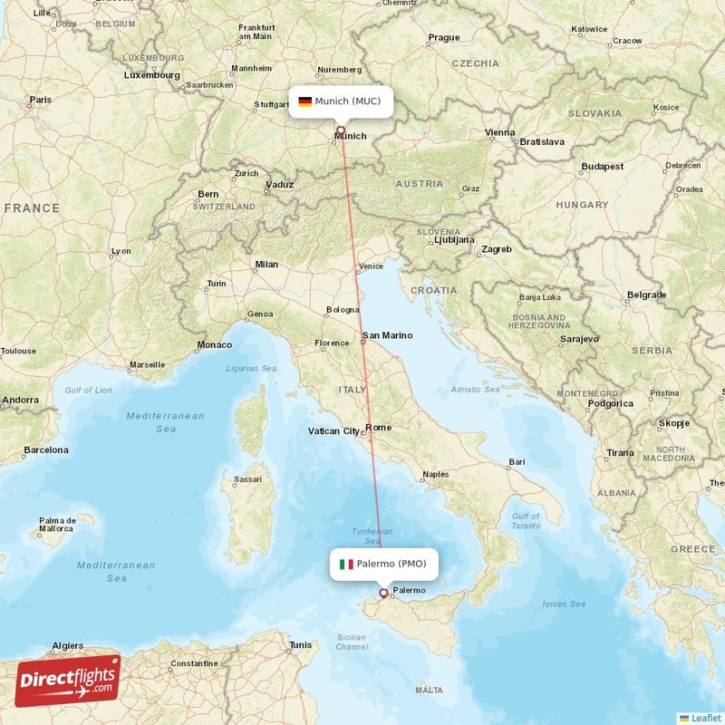 Direct flights from Palermo to Munich, PMO to MUC non-stop ...