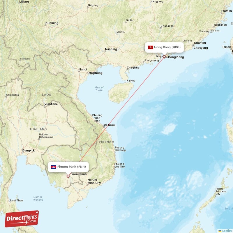 Direct flights from Phnom Penh to Hong Kong, PNH to HKG non-stop - Directflights.com
