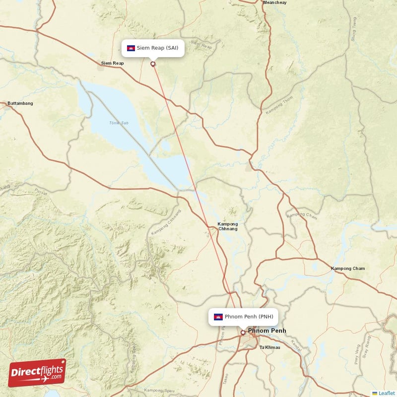 Direct flights from Phnom Penh to Siem Reap, PNH to SAI non-stop ...