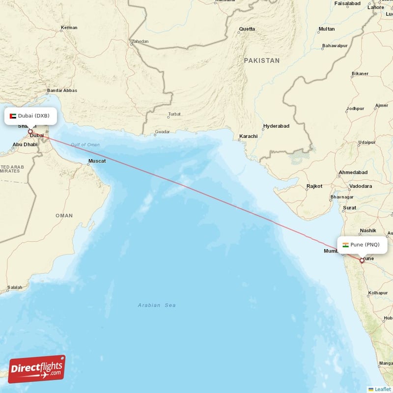 Direct flights from Pune to Dubai, PNQ to DXB non-stop - Directflights.com