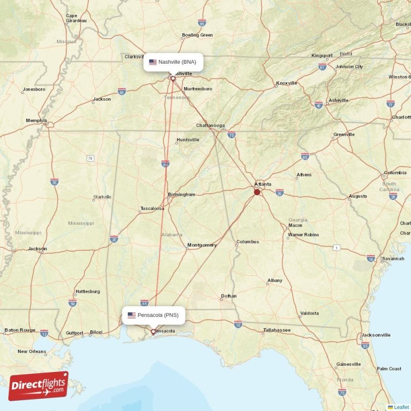 Direct flights from Pensacola to Nashville, PNS to BNA non-stop ...