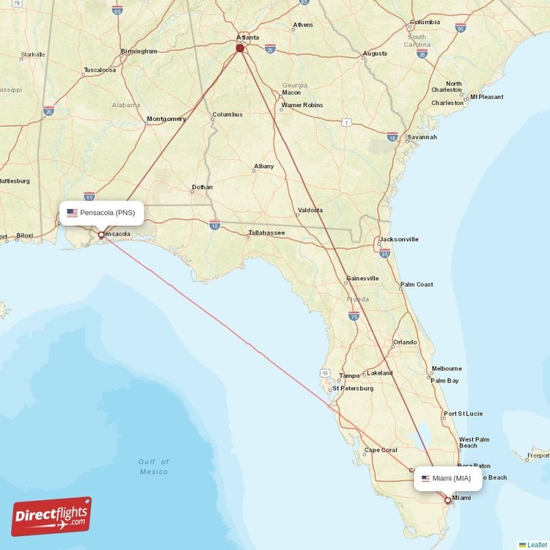 Direct flights from Pensacola to Miami (PNS-MIA) - Directflights.com