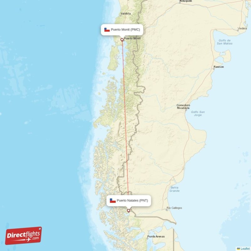 Direct flights from Puerto Natales to Puerto Montt, PNT to PMC non-stop ...