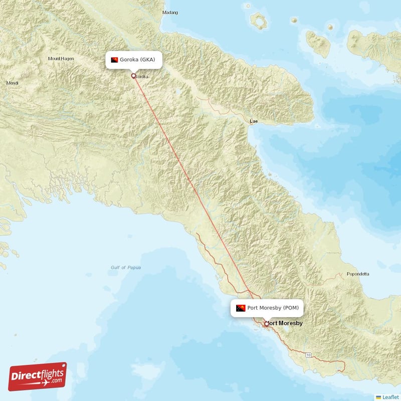 Direct flights from Port Moresby to Goroka, POM to GKA non-stop ...