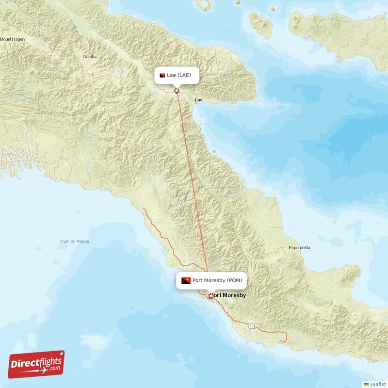 Direct flights from Port Moresby to Lae, POM to LAE non-stop ...