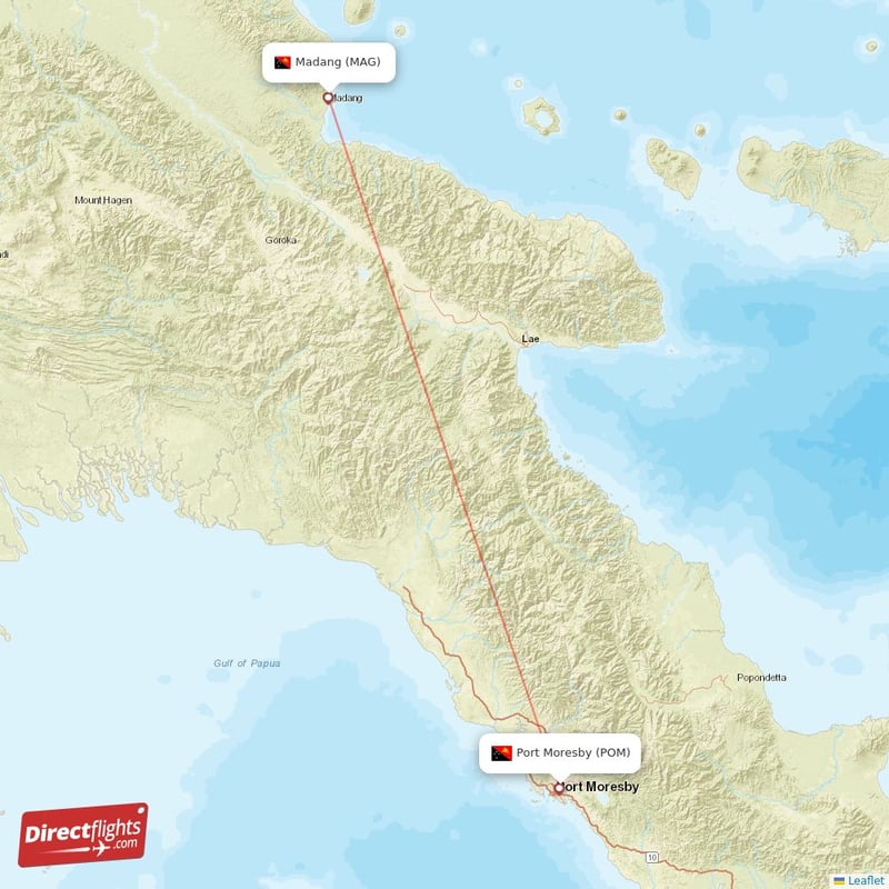 Direct flights from Port Moresby to Madang, POM to MAG non-stop ...