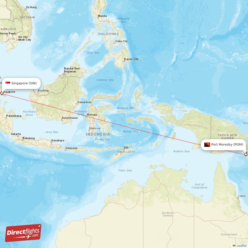 Direct flights from Port Moresby to Singapore, POM to SIN non-stop ...